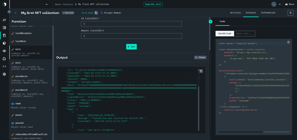 How to create a one-to-many NFT collection | STARTON DOCUMENTATION