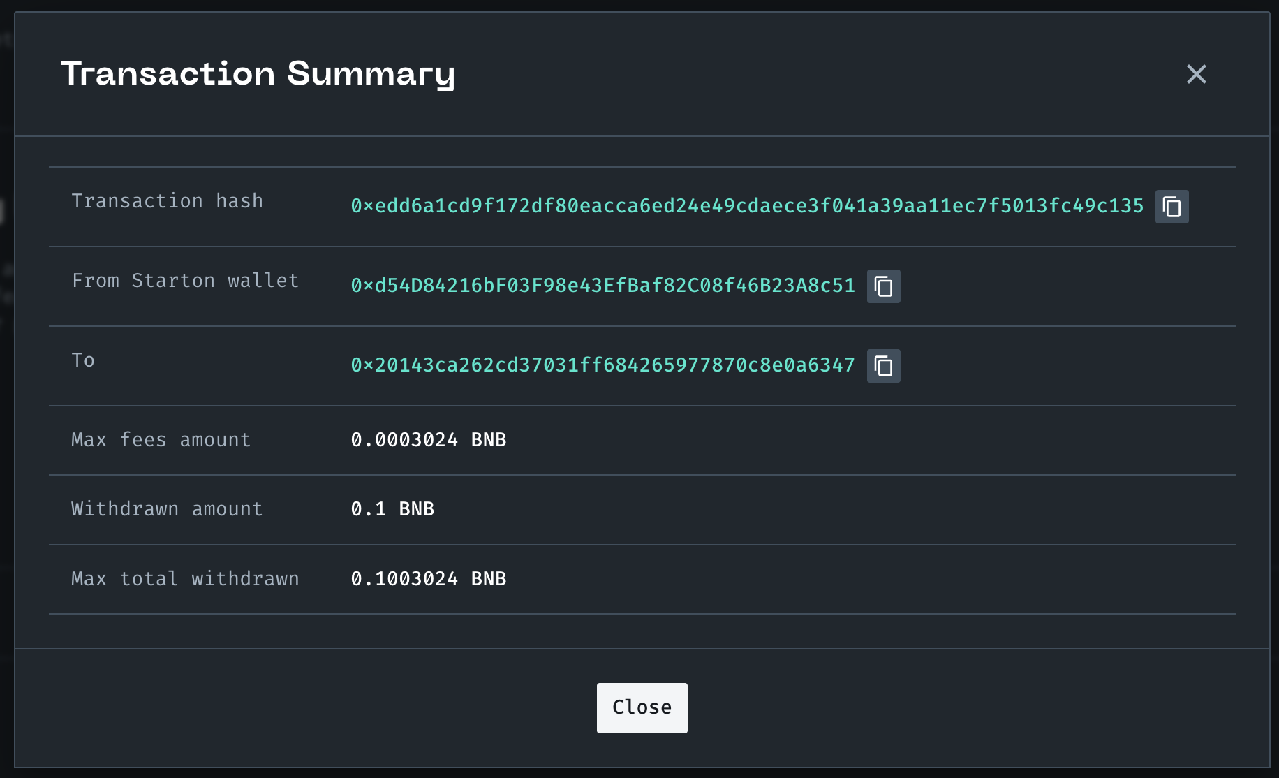 Managing funds | STARTON DOCUMENTATION